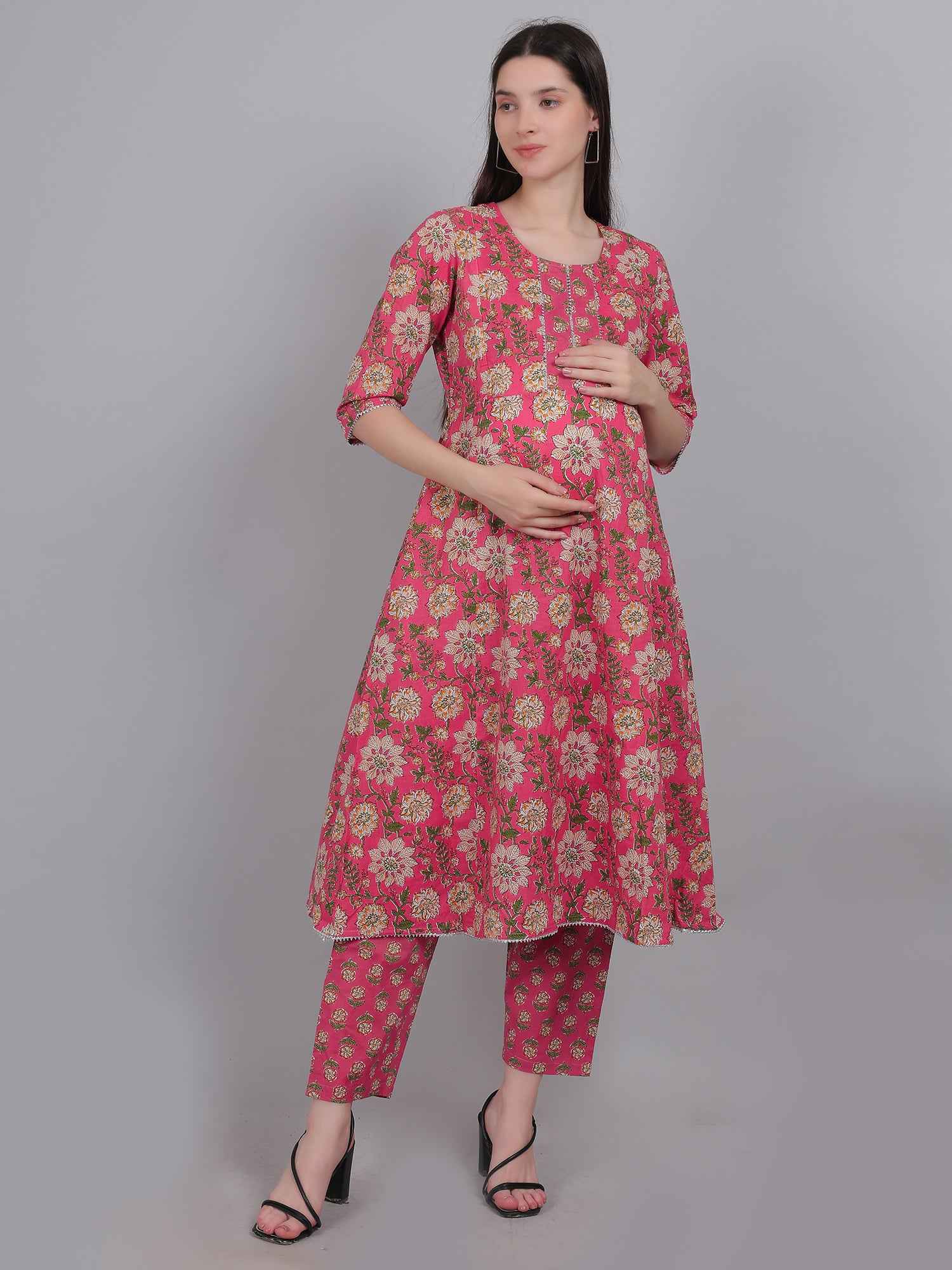 Pure Cotton Maternity Kurta Set with Dupatta | Pure Cotton Maternity S