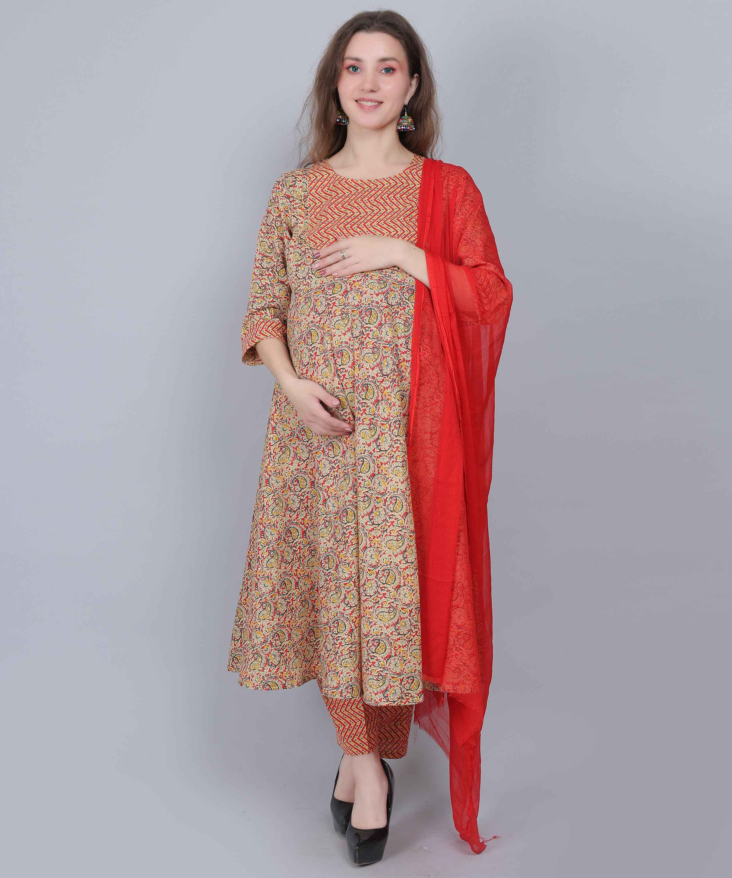 Pure Cotton Maternity Kurta Set with Dupatta | Pure Cotton Maternity S